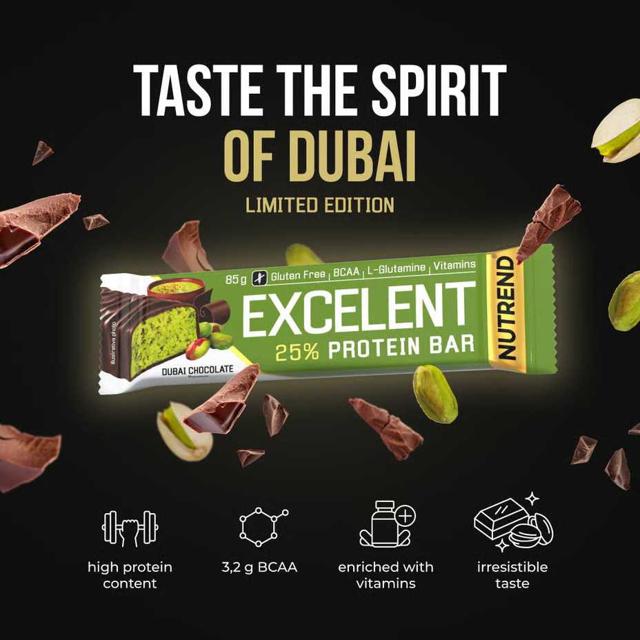 Buy Nutrend Excelent Protein Bar Double 85 G - Dubai Chocolate in Milk ...