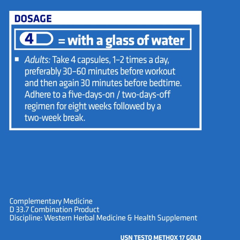 USN Testo Methox 17 Gold 80 Caps - 20 Servings, Dubai, Abu Dhabi, UAE