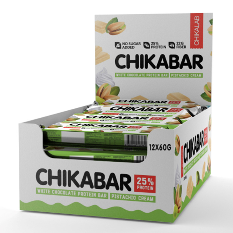 Buy Chika Bar Protein Bar 60 G 12 Pcs in Box - Pistachio with Cream in ...