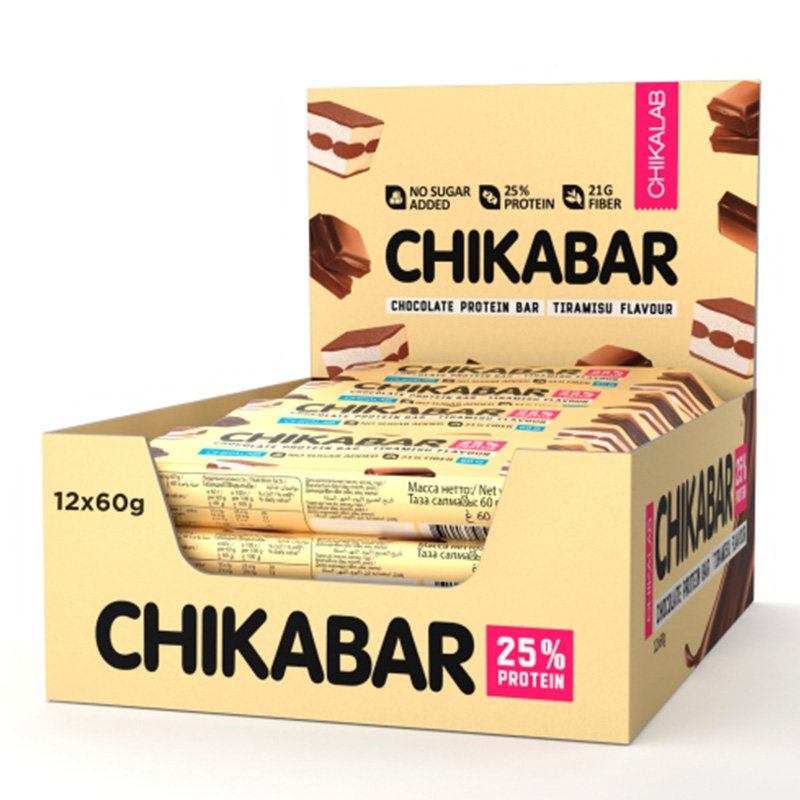 Buy Chika Layers Protein Bar 60 G 12 Pcs in Box - Tiramisu with Milk ...