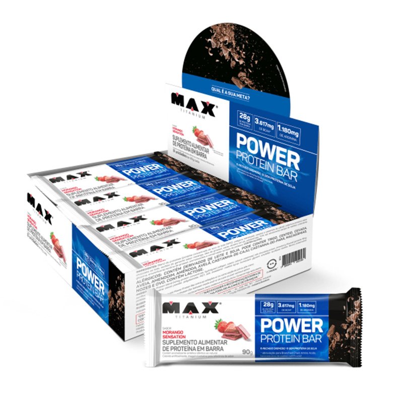 Buy Max Titanium Power Protein Bar 90 G 12 Pcs in Box - Strawberry ...