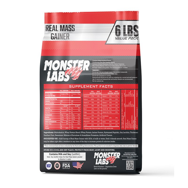 Buy Monster Labs Real Mass Gainer 6 lbs - Chocolate in Dubai, Abu Dhabi ...