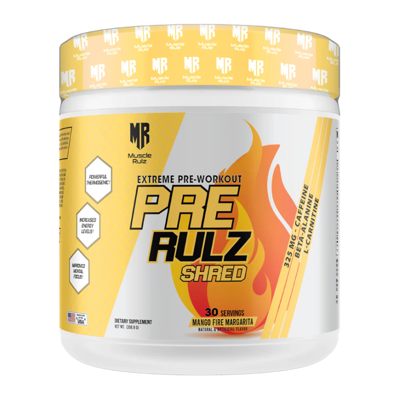 Buy Muscle Rulz Extreme Pre Workout Pre Rulz Shred 30 Servings - Mango ...