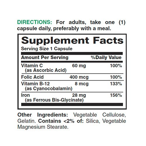 Buy Natures Bounty Haemo-Fer 28mg Iron Glycinate (30 Tabs) in Dubai ...