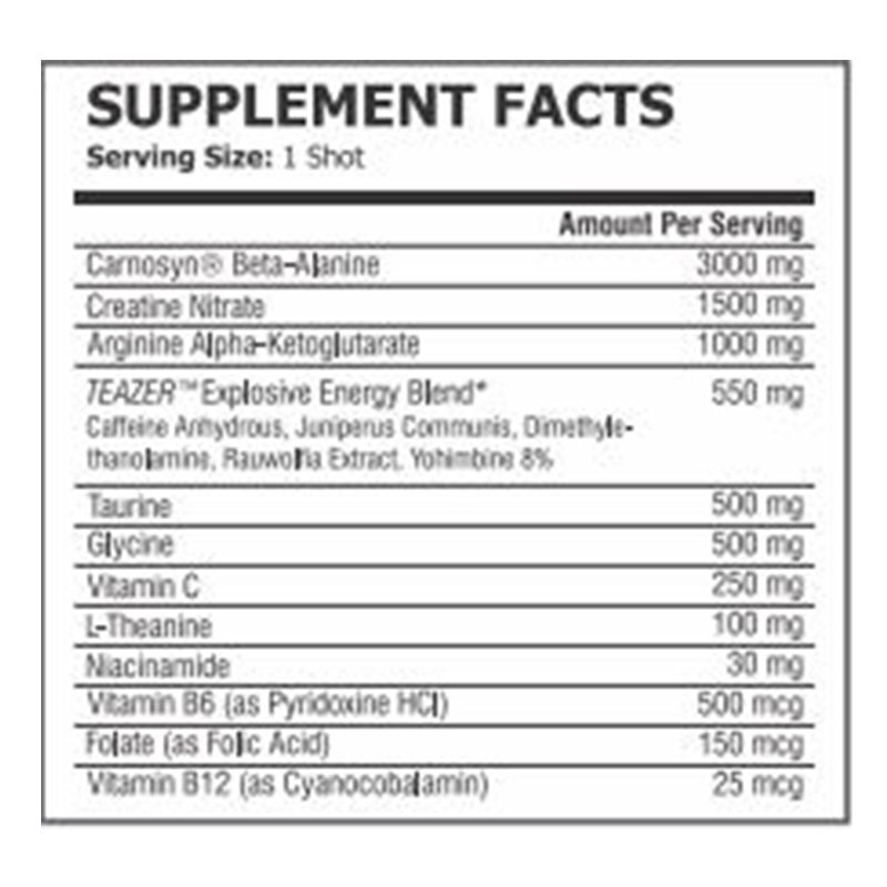 Buy Pole Nutrition Teazer Pre Workout Shot 100ml - Icy Blue Raspberry ...